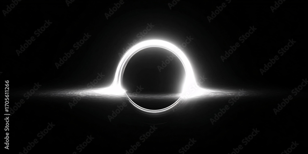 A stark monochrome depiction of a cosmic void a gravitational ...