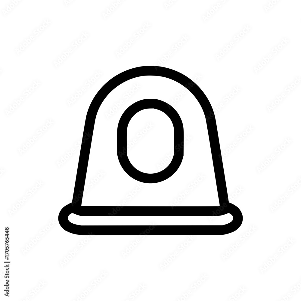 Illustration of a bell shaped object with a circular opening in the ...