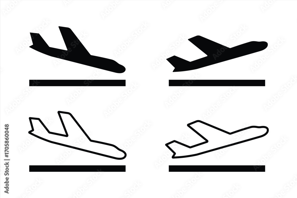 Arrivals and departure plane signs. Airport Sign. Simple icons ...