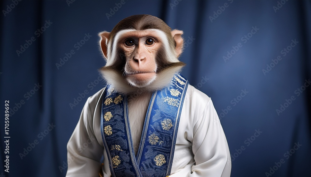 Cultural Monkey Dressed In A Barong With A Salakot In A Filipino Style ...