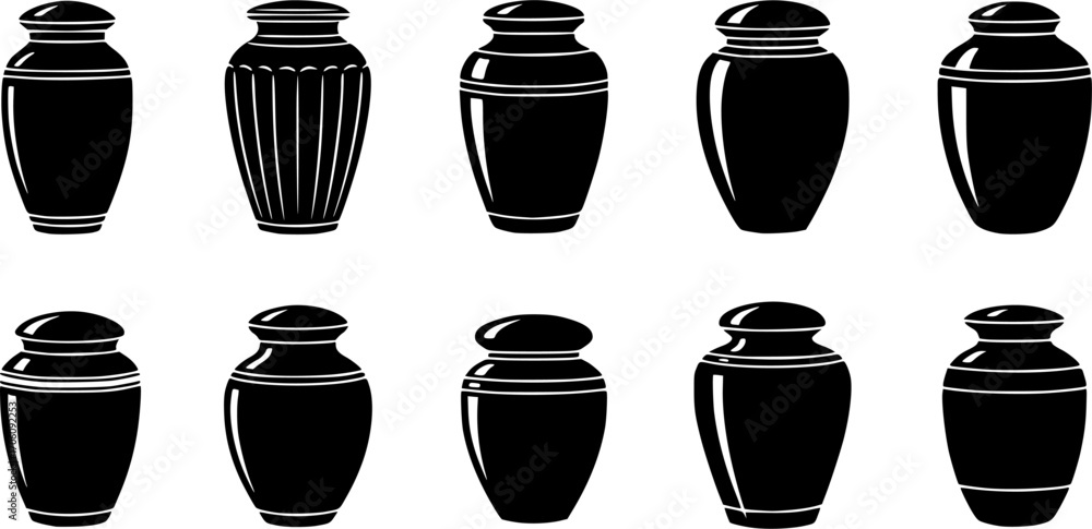 Funeral cremation urns silhouette, Urns silhouette, Funeral cremation ...