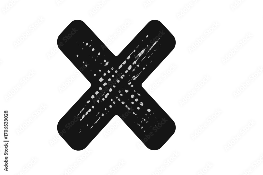 Bold black cross symbol on a plain white background representing ...