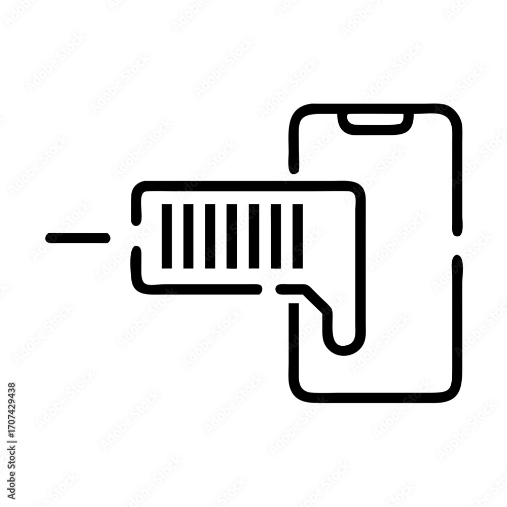 Barcode Scan With Mobile Phone Icon For Web And Graphic Design Stock ...