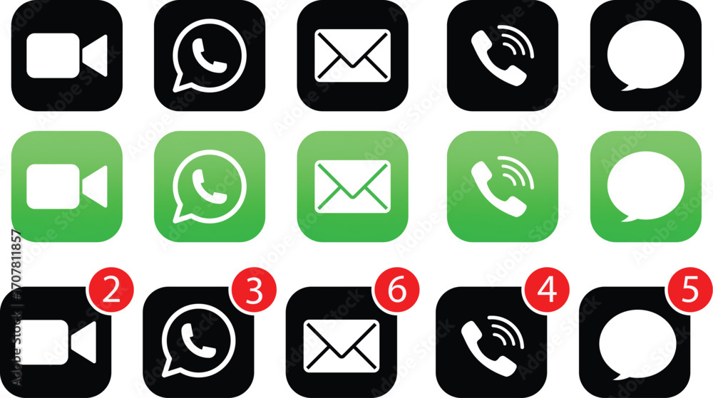 Image vectorielle Stock Message, Mail, Call, Facetime, App store logo icon transparent png ...