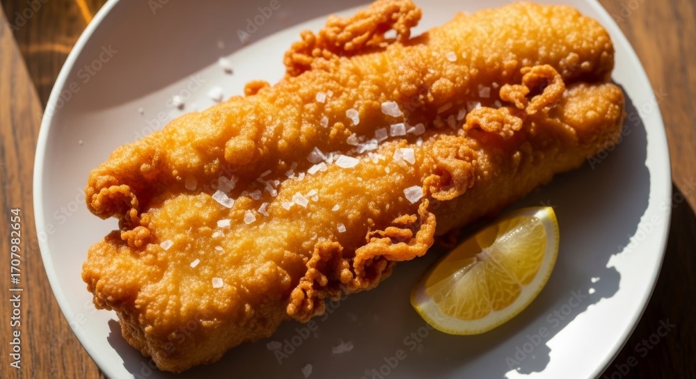 Golden Crispy Fish Fillets with Lemon A Delicious Seafood Platter for a ...