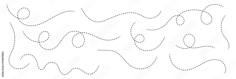 Hand drawn curve dotted line, Spiral dotted line hand drawn, Dotted ...