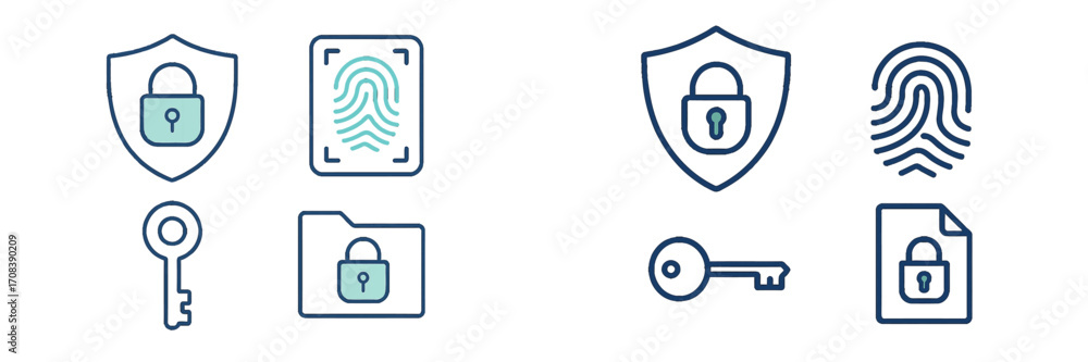 Modern security symbols representing digital safety and privacy through ...
