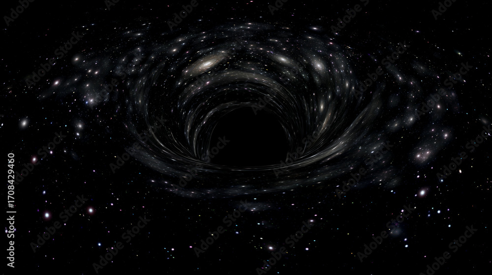 Ilustración de Stock inflection. A dark matter vortex warping the ...