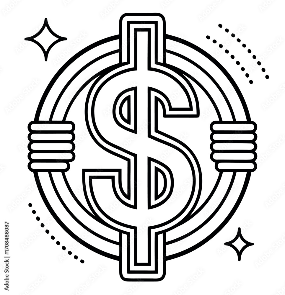 Iconic Dollar Symbol: A clean, graphical representation of the dollar ...