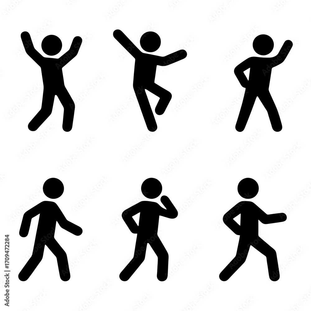 Symbolic human figures in various action: A collection of minimalist ...
