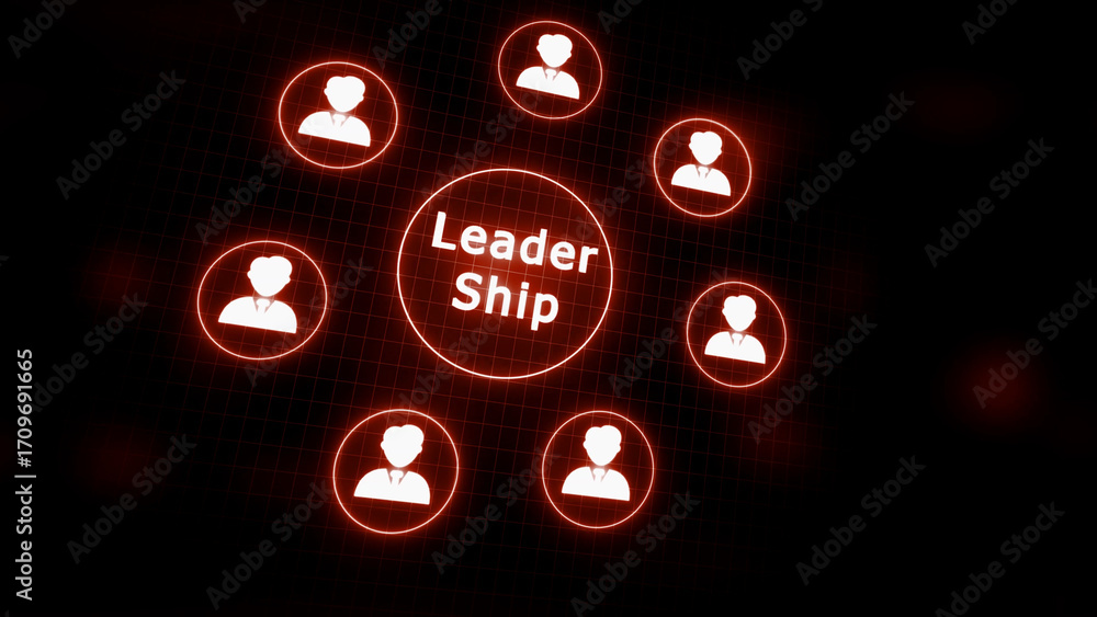 Leadership Network Connection Concept with People Icons and Central ...
