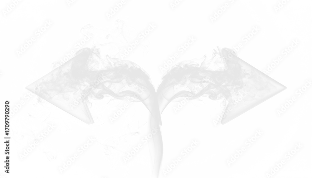 Ilustración de Stock PNG white smoke arrow splitting into two ...