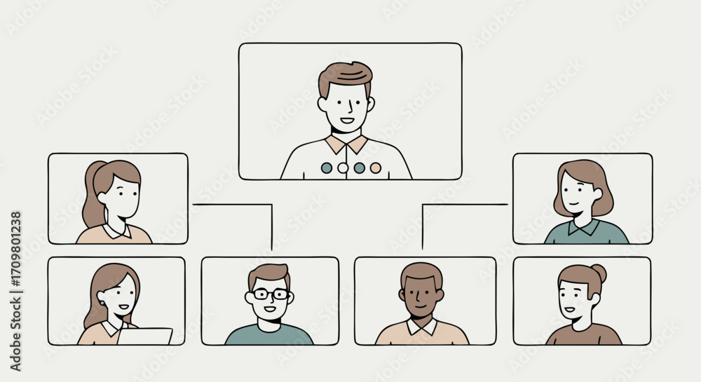 Organizational chart illustrating team structure and hierarchy in a ...