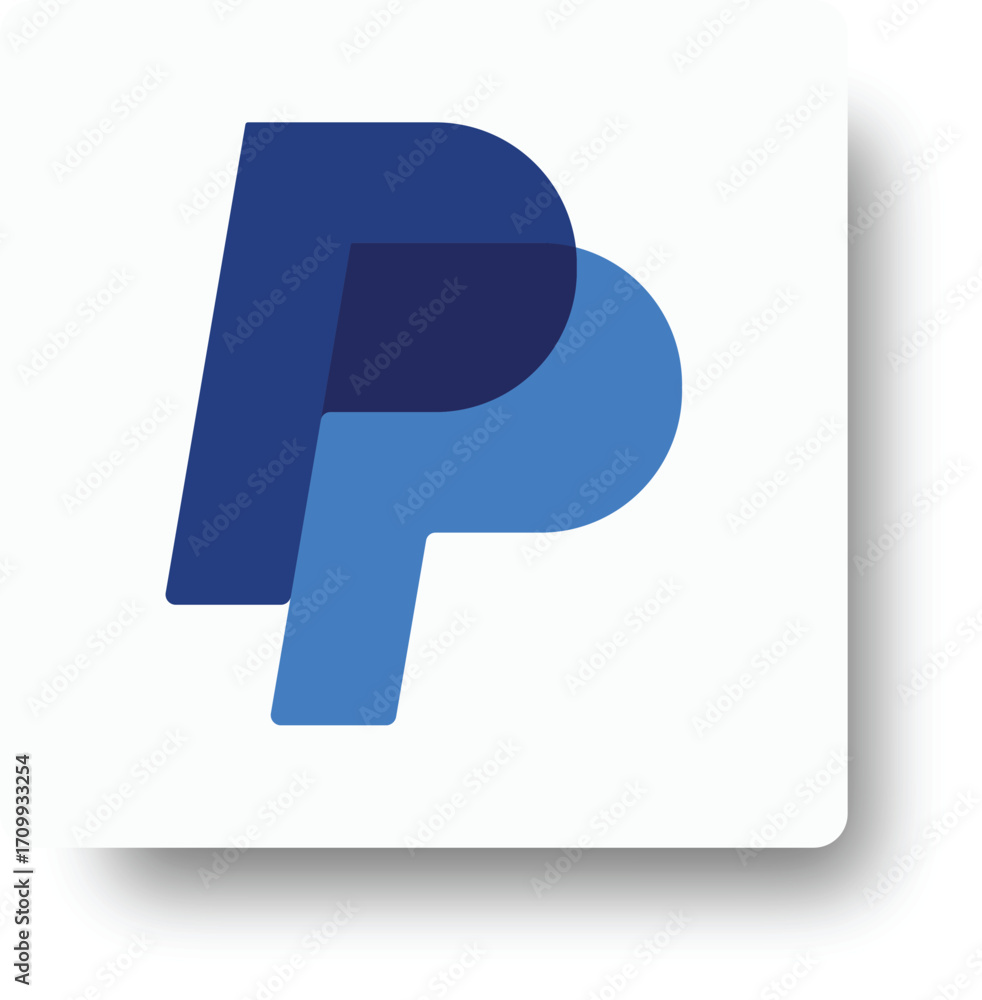 paypal logo icons. popular payment method. digital payments bank ...