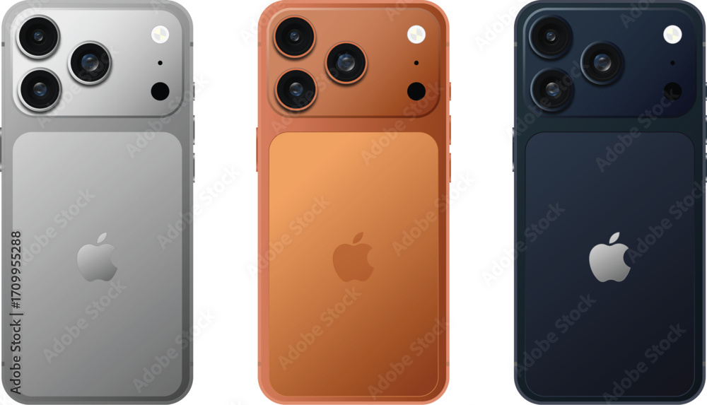 Iphone 17 pro back view 2025 latest new series Smartphone device Vector ...