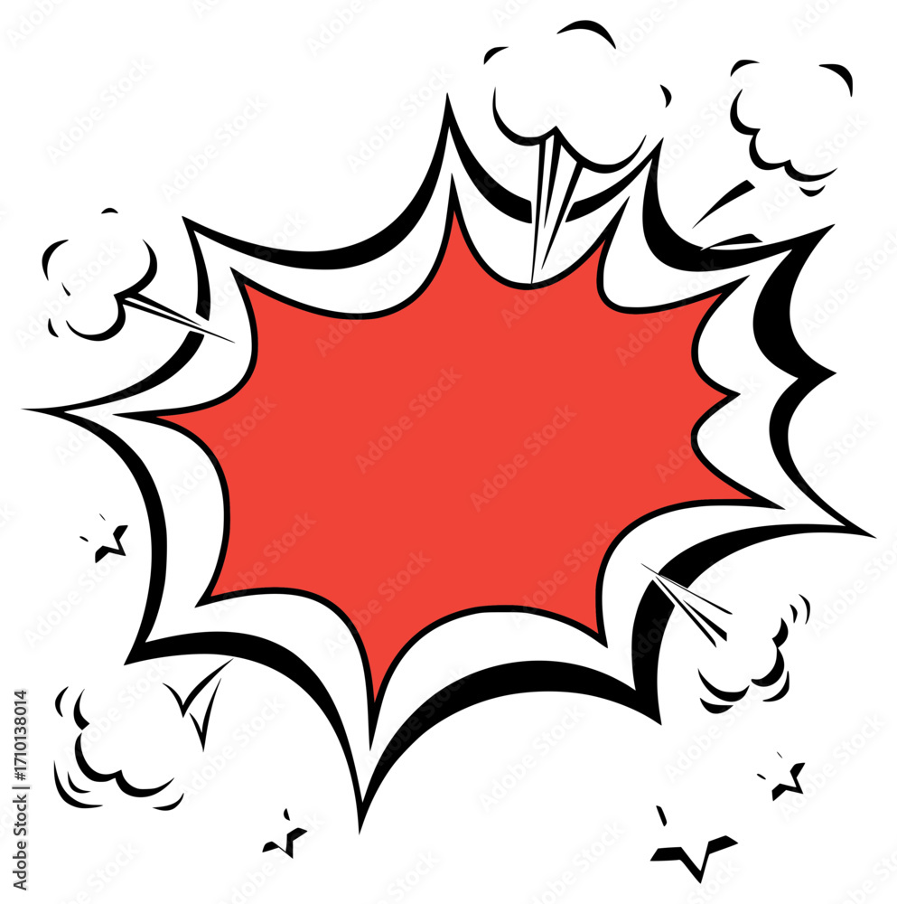 Vector illustration of a comic speech bubble with thoughts and an ...