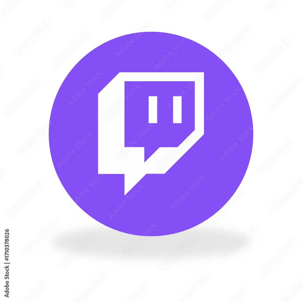 Twitch social media icon logo transparent PNG round circle logo Stock ...