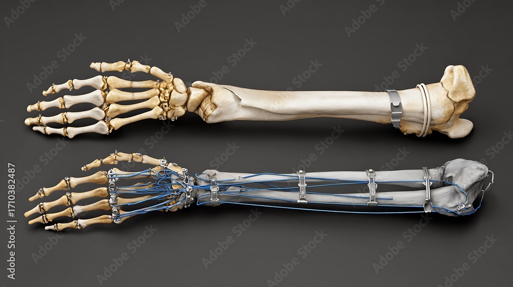 Stock-Foto „Arm bone fracture repair surgery illustration medical ...