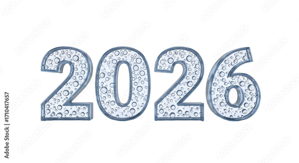 Isolated transparent number 2026 made from soap bubbles floating ...