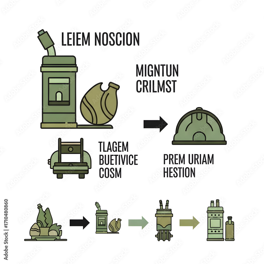 Industrial production process flow chart showing stages of ...