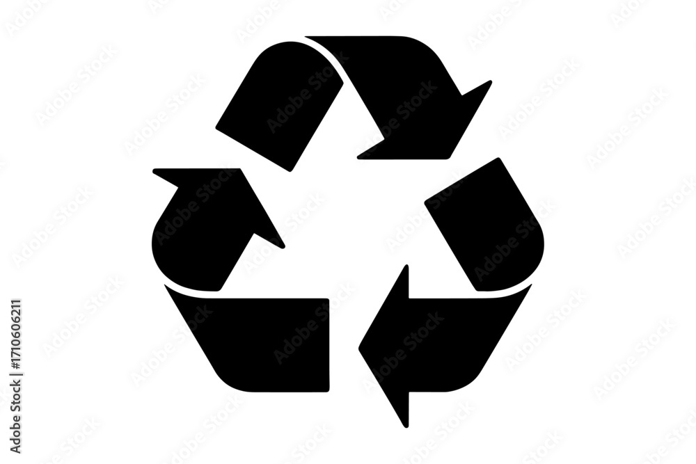 Recycling symbol reuse recycle environment eco silhouette Stock Vector ...