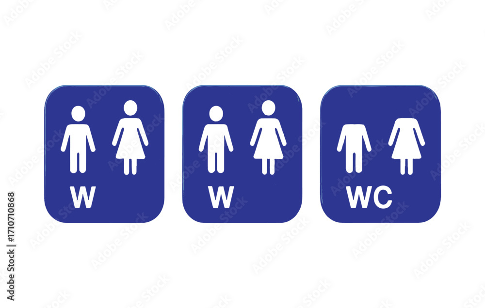 Collection of International Public Restroom Signage with Universal Male ...