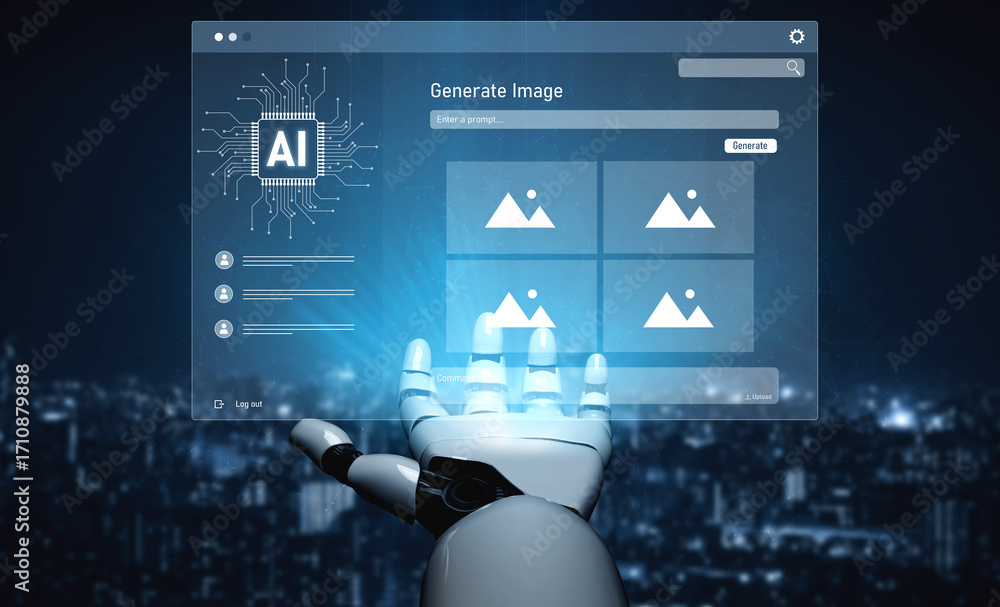 AI platform generating art images with dynamic interface. AI-generated ...