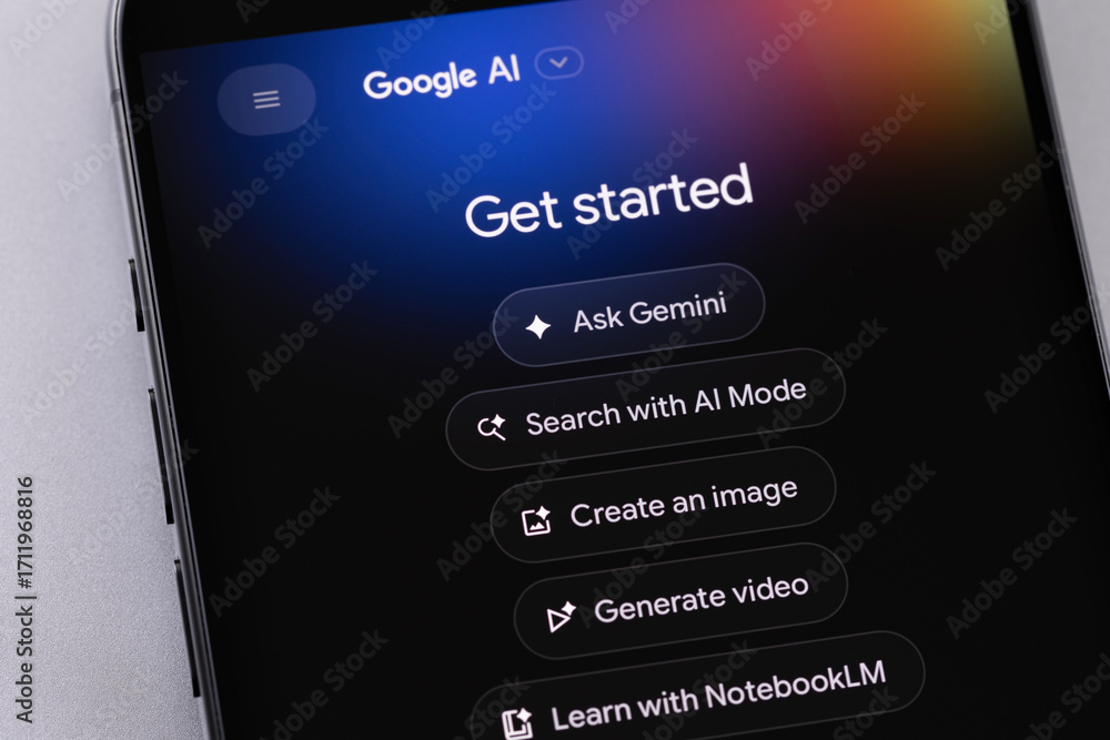 Google Ai Studio, Google Gemini Ai models on a screen smartphone iPhone ...
