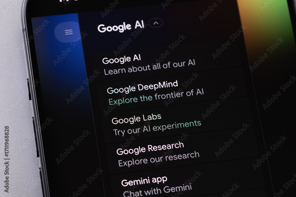 Google Ai Studio, Google Gemini Ai models on a screen smartphone ...