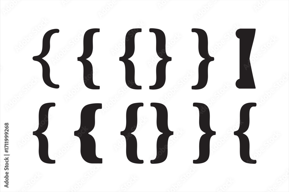 Vector de Stock Vector set of bracket symbols including curly braces ...