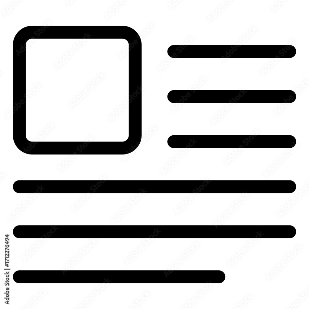 Left-aligned paragraph layout for text formatting and document design ...