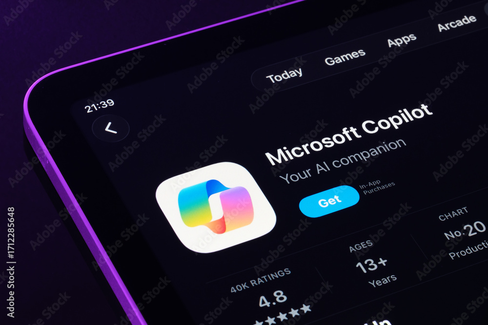 Stock-Foto „App Store on iPad with iOS 26 Liquid Glass UI showcasing ...