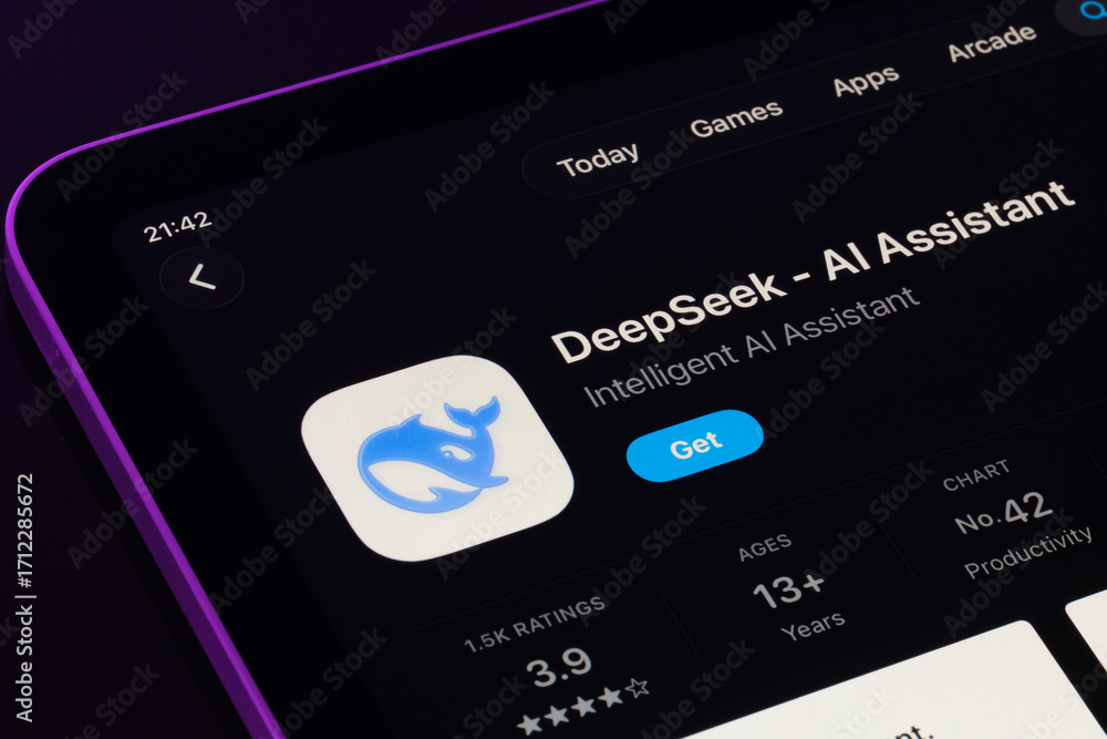 DeepSeek app on iPad in iOS 26, Apple Liquid Glass App Store listing ...