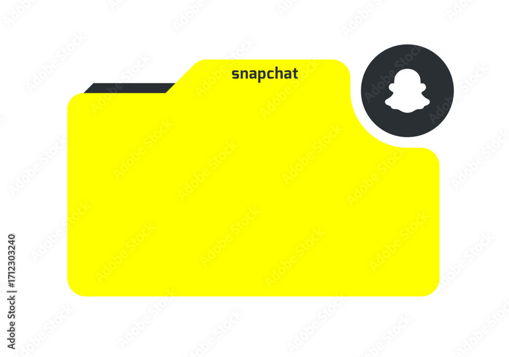 Flat Snapchat Folder Icon with Rouended Corners and Minimalist Design ...