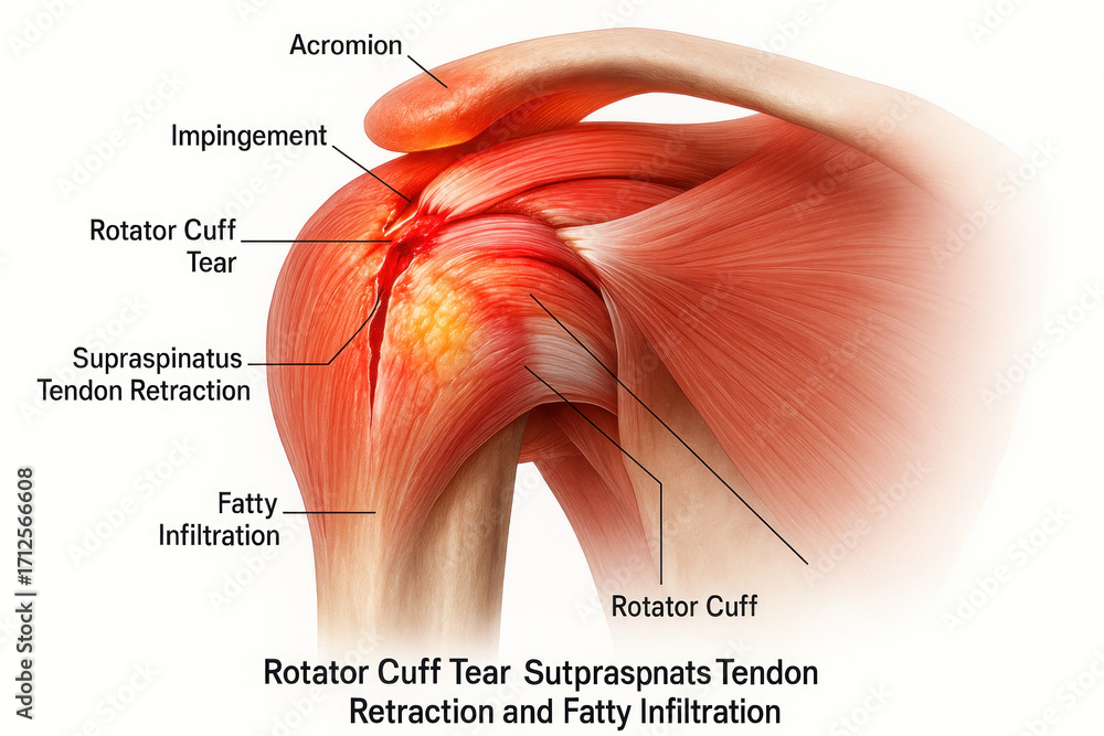 Shoulder Rotator Cuff Tear Tendon Retraction And Fatty Infiltration