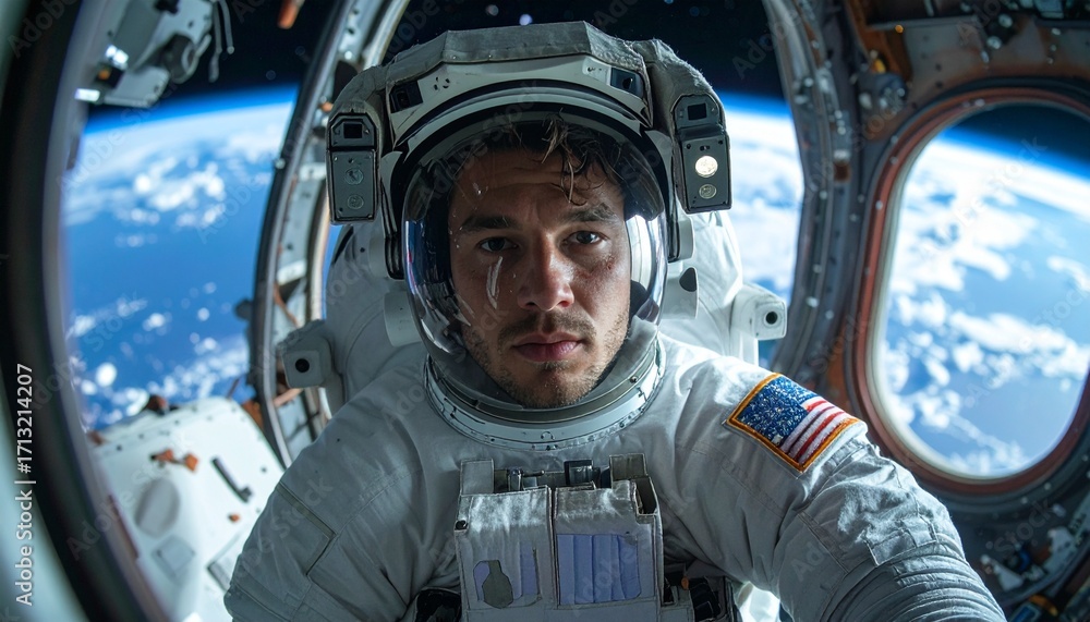 Generated Image: An astronaut floating just outside a damaged space ...