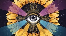 Sunflower With Mystic Eye Free Stock Photo - Public Domain Pictures