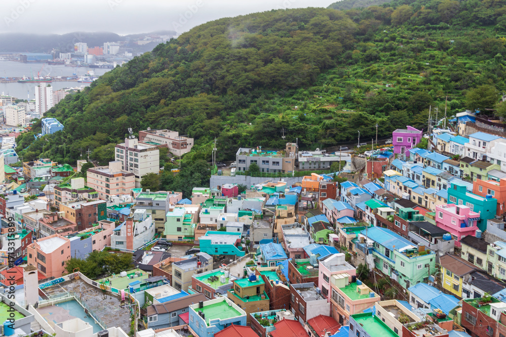 Busan, South Korea - 01 Sep, 2025 - Colorful hillside houses at ...