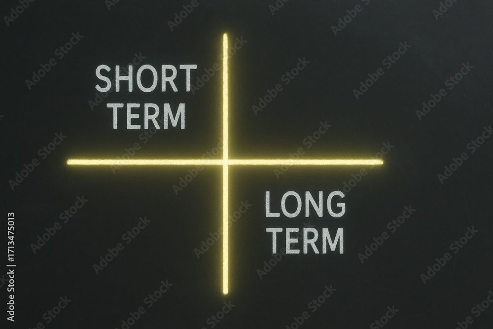 Long term investment. Diagram illustrating a short-term and long-term ...