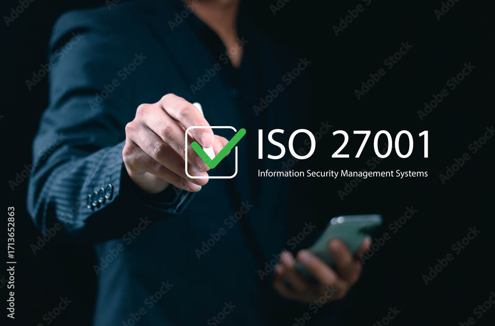 ISO 27001 concept. requirements, certification, management, standards ...