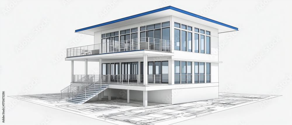 Blueprint Foundation: The modern two-story building appears to be ...