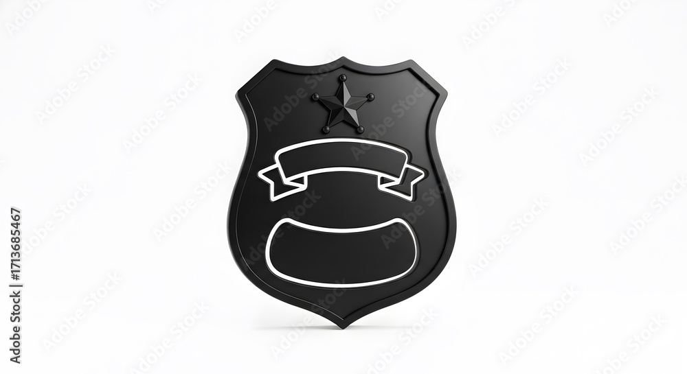 Black Police Badge Law Enforcement Symbol Badge Design Official ...