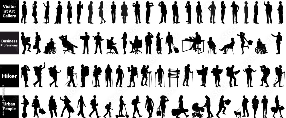 silhouettes of architecture drawing people. Architectural drawing of ...