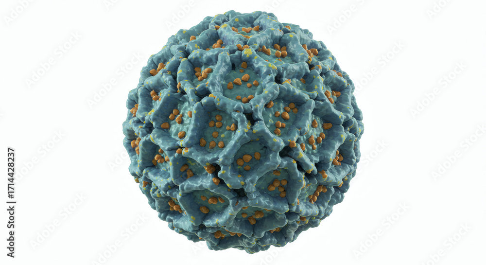 Human Papillomavirus (HPV) Microscopic 3D Model of Viral Structure ...