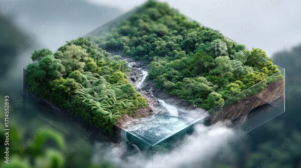 Isometric Tropical Rainforest Cross Section - Ecology and Environment ...