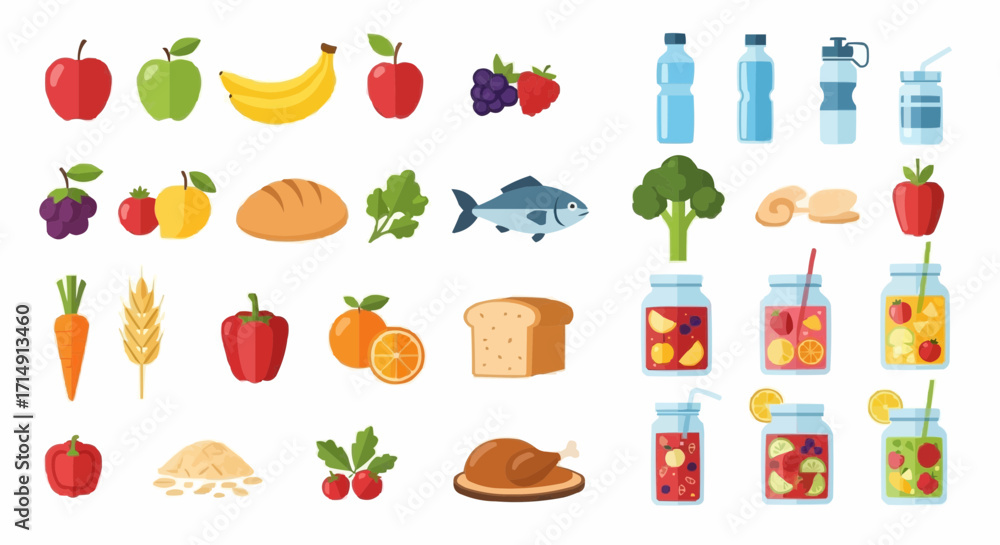 Healthy eating healthy eating balanced diet food groups vector ...