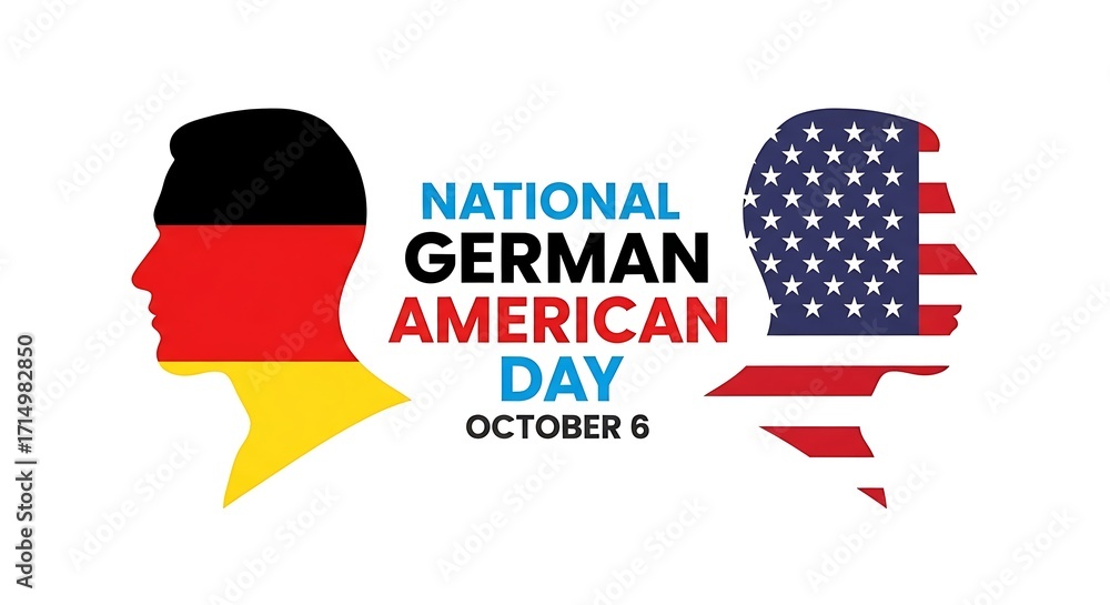 National german american day with german and us flags in silhouette ...