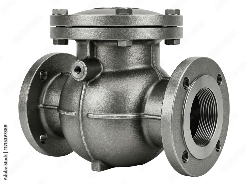 Industrial cast iron steam trap check valve with flanged ends on a ...