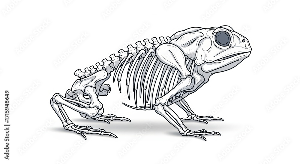 Frog Skeleton Illustration: A detailed illustration of a frog's ...