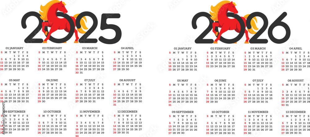 2026 Calendar for Planning Stock Vector | Adobe Stock